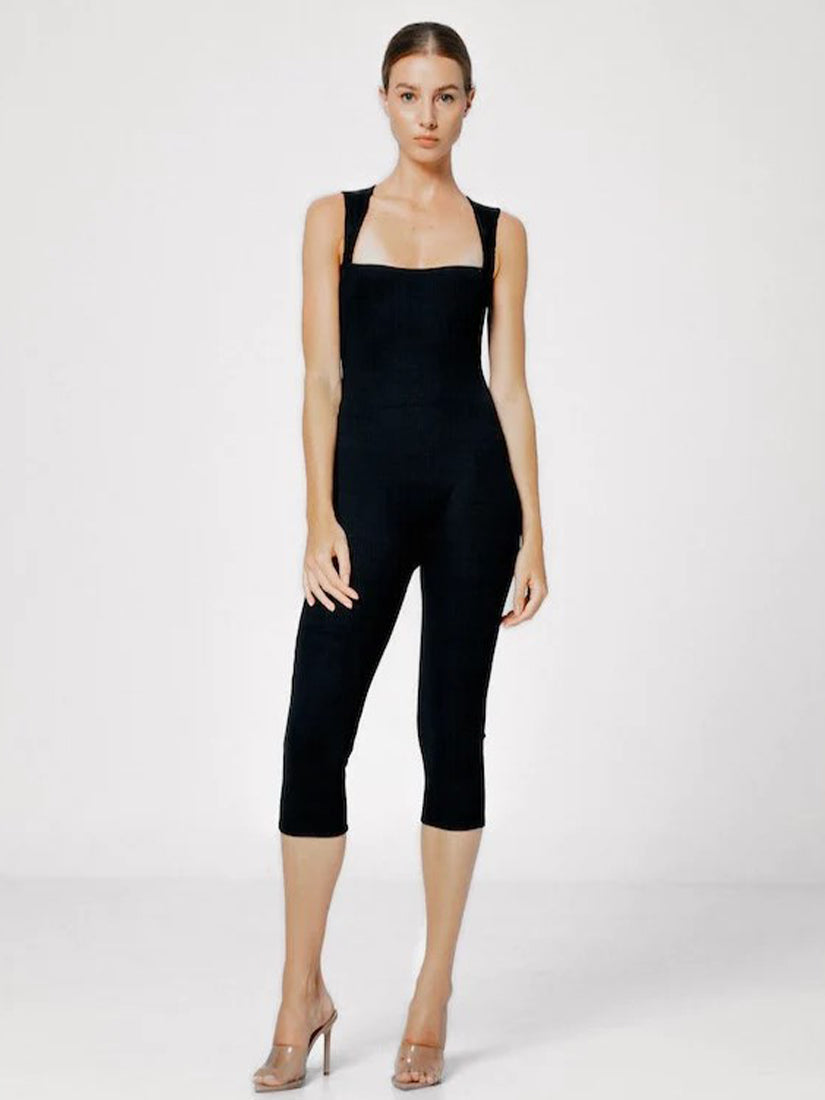Bell Pedal Pusher Jumpsuit Black – Splash